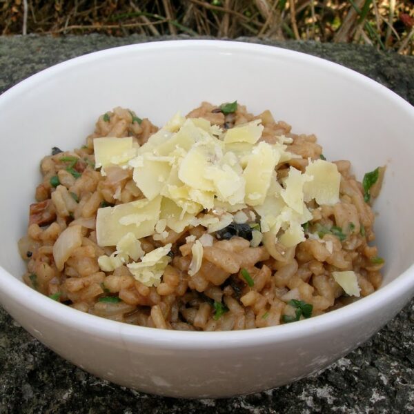 Dried Mushroom Risotto with Chocolate | Tin and Thyme