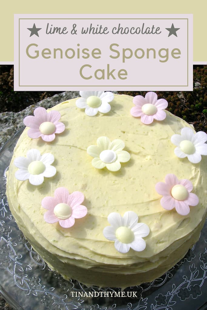 Genoise Sponge with Lime and White Chocolate | Tin and Thyme
