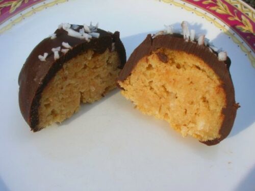 Coconut Cake Pops with Ginger & Dipped in Chocolate | Tin and Thyme