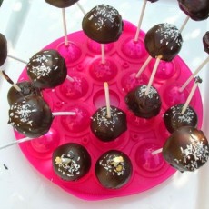 Coconut Cake Pops with Ginger & Dipped in Chocolate | Tin and Thyme