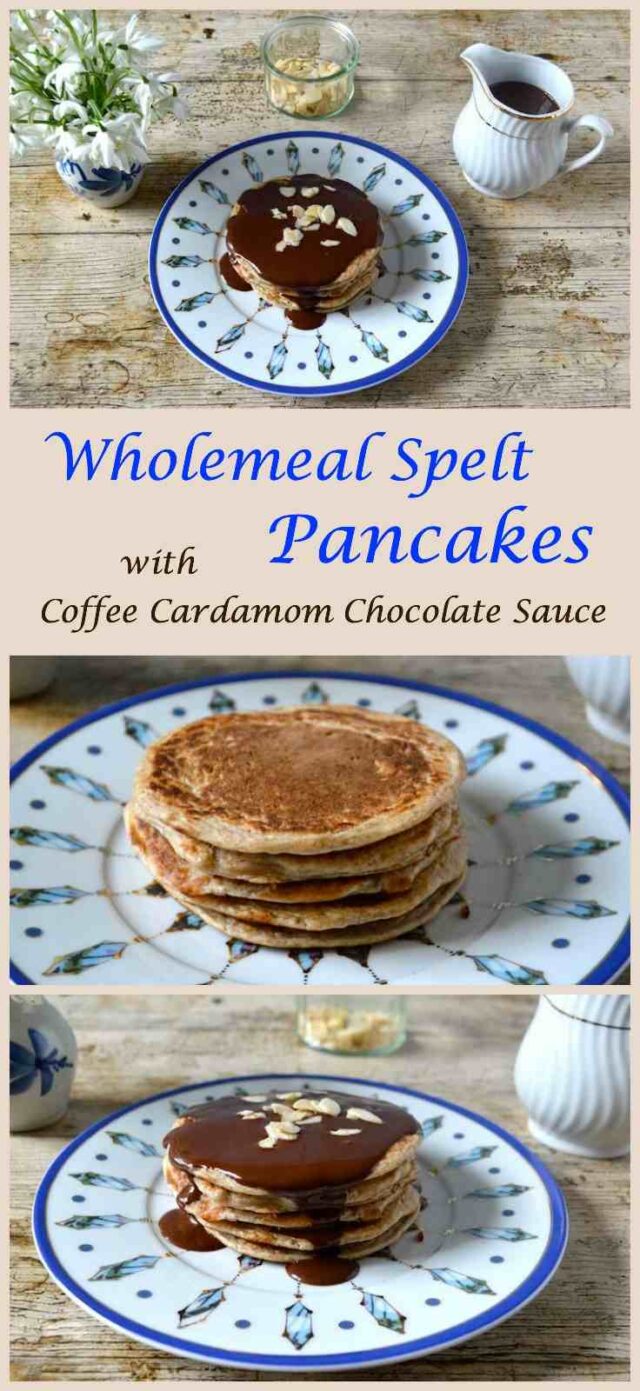Wholemeal Spelt Pancakes with Coffee Cardamom Chocolate Sauce | Tin and ...