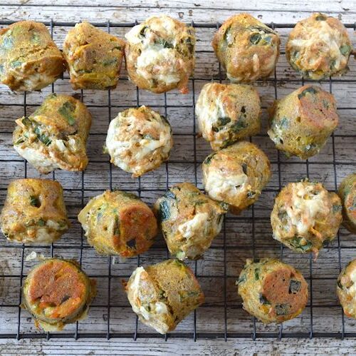 Cabbage & Cheddar Muffins With Carrot & Garlic Scapes | Tin and Thyme