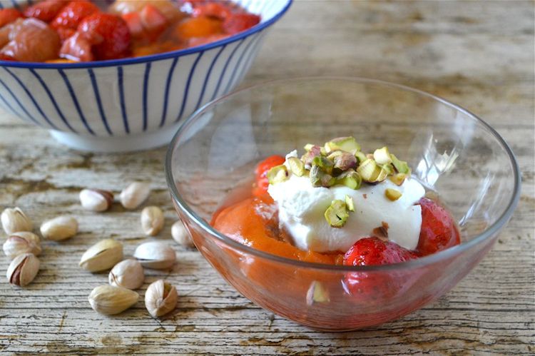 Poached Peaches & Apricots in Spiced Lemon Thyme Syrup | Tin and Thyme
