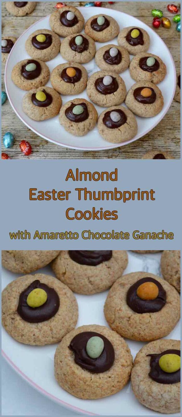 Almond Easter Thumbprint Cookies with Amaretto Chocolate Ganache | Tin ...