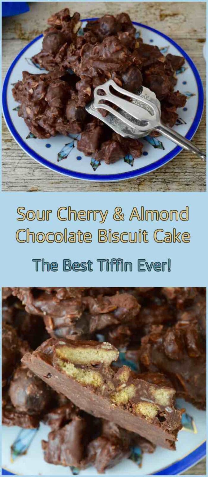 The Best Tiffin Ever: Sour Cherry Chocolate Biscuit Cake | Tin and Thyme