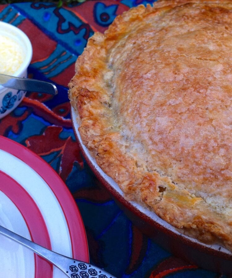 Rhubarb Pasty Pie made with Almond Cream | Tin and Thyme