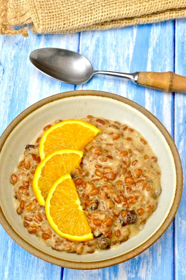 Frumenty: a Breakfast Wholegrain Wheat Porridge | Tin and Thyme
