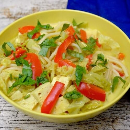 Simple Laksa Noodle Soup with Tofu | Tin and Thyme