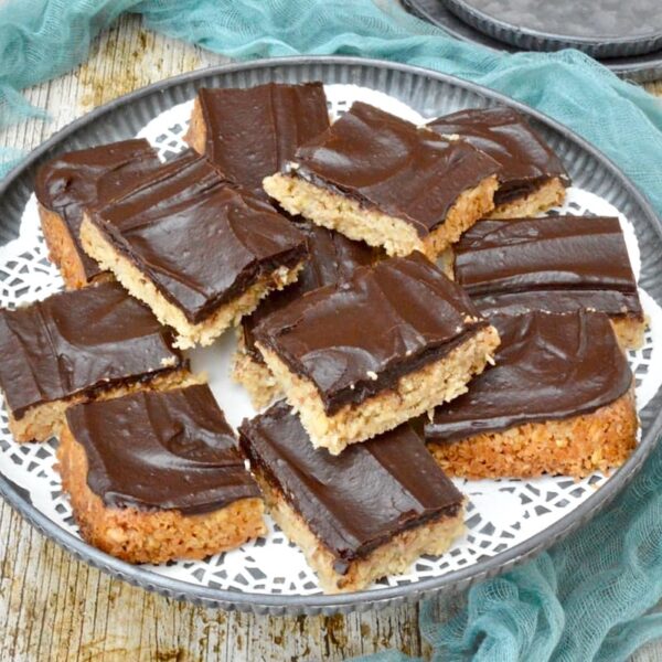 Vegan Coconut Flapjacks With Chocolate Topping | Tin and Thyme