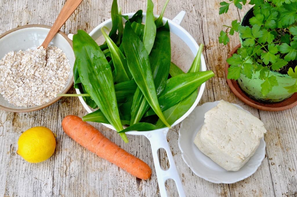 Wild Garlic Tofu Patties | Tin and Thyme