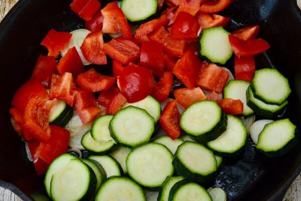 Vegetable Frittata: Potato, Courgette, Red Pepper | Tin and Thyme