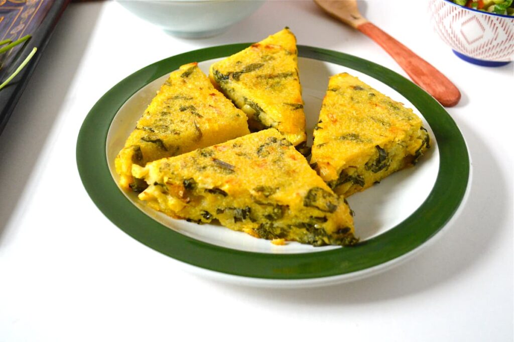 Corn Spinach Polenta, Refried Beans & Mexican Salsa | Tin and Thyme