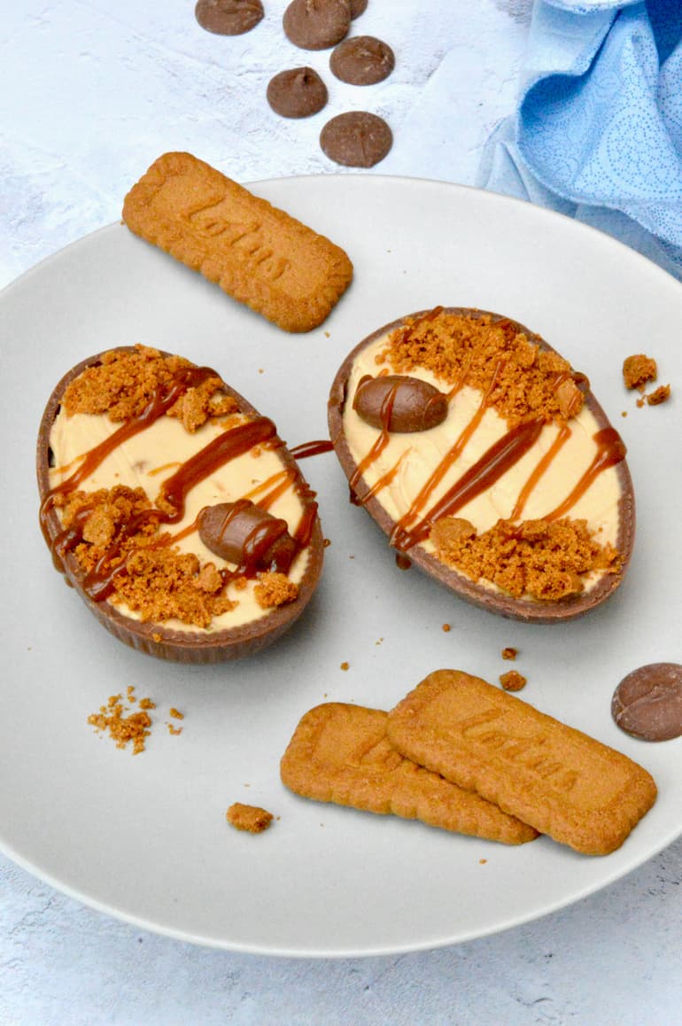 Biscoff Cheesecake Filled Easter Eggs | Tin and Thyme