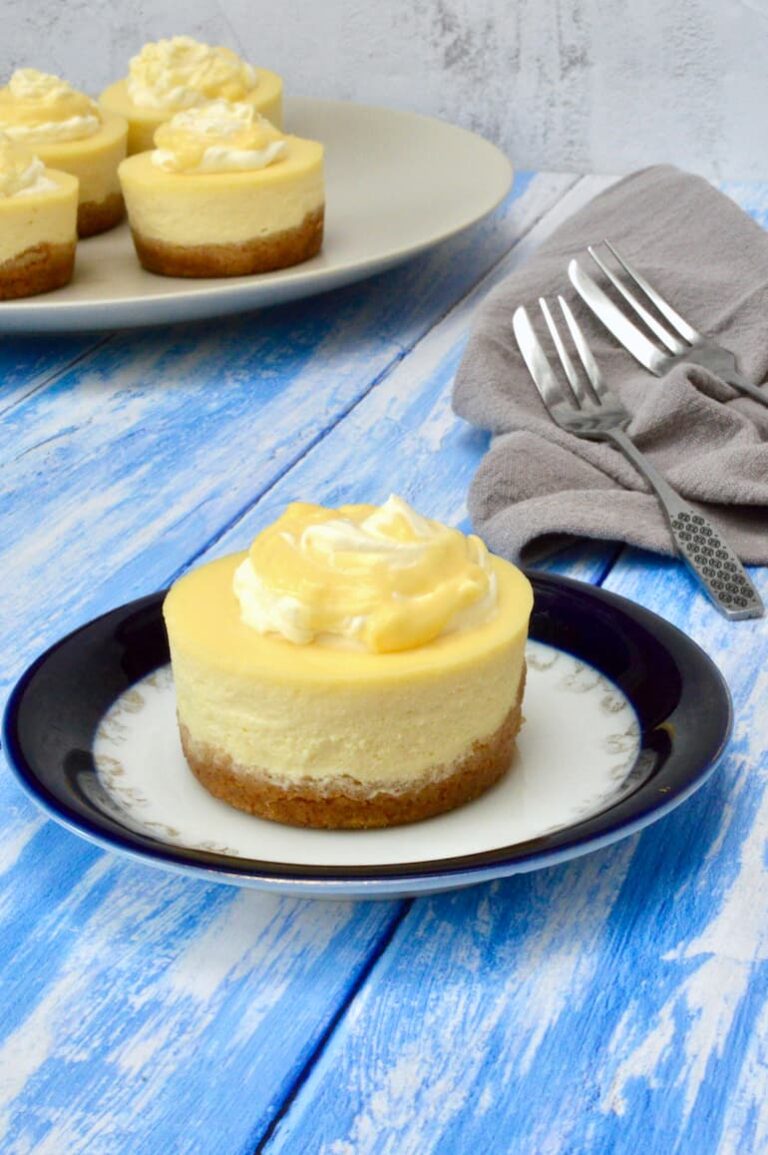 Baked Lemon Curd Cheesecakes | Tin and Thyme