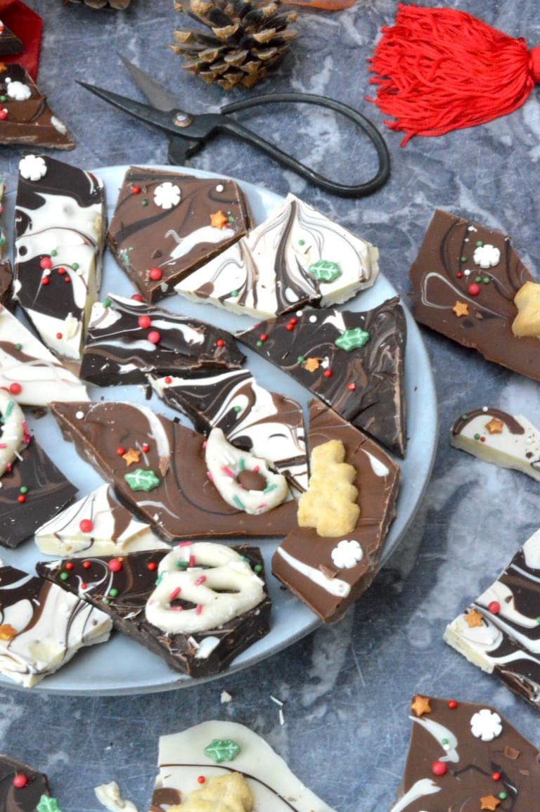 The Easiest Swirled Chocolate Bark Recipe Ever | Tin and Thyme