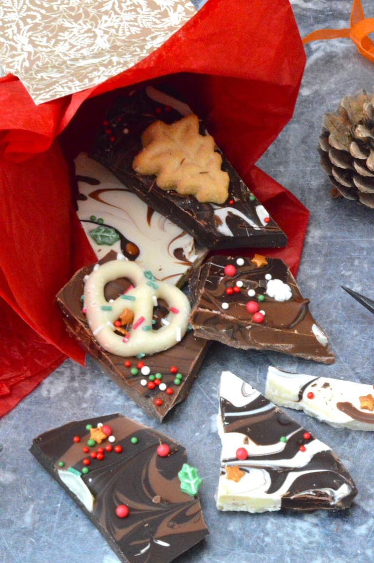 The Easiest Swirled Chocolate Bark Recipe Ever | Tin and Thyme