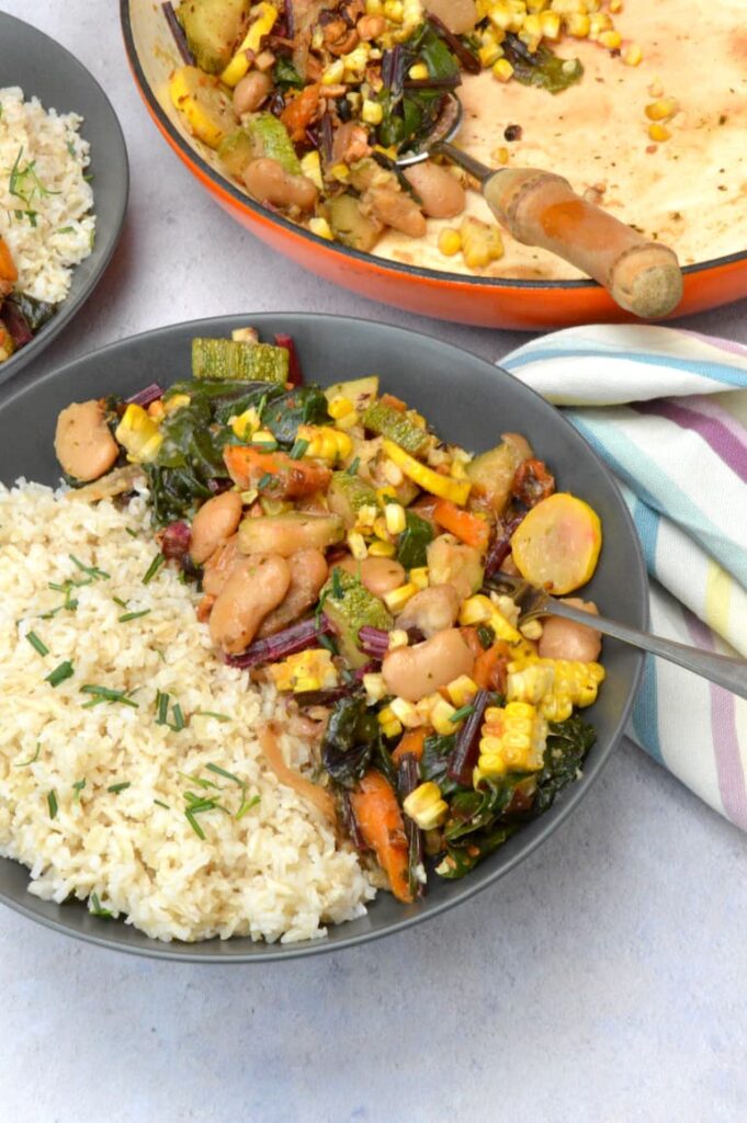 Beans, Courgettes And Sweetcorn With Roasted Hazelnuts | Tin and Thyme