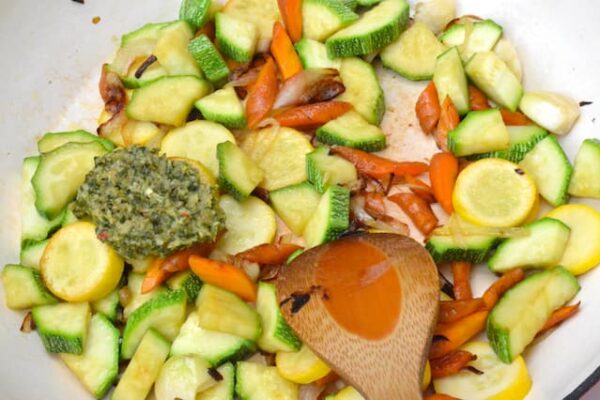 Beans, Courgettes And Sweetcorn With Roasted Hazelnuts | Tin and Thyme