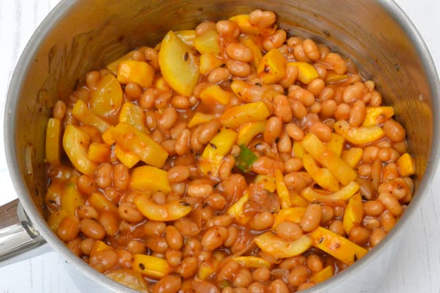 Courgettes With Baked Beans And Salsa Verde | Tin and Thyme