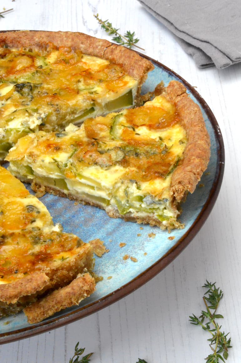 Courgette and Blue Cheese Quiche | Tin and Thyme