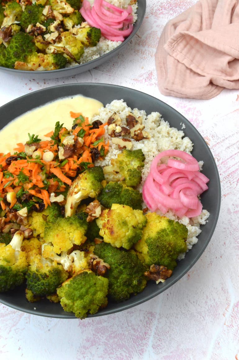 Roasted Romanesco Buddha Bowl | Tin and Thyme